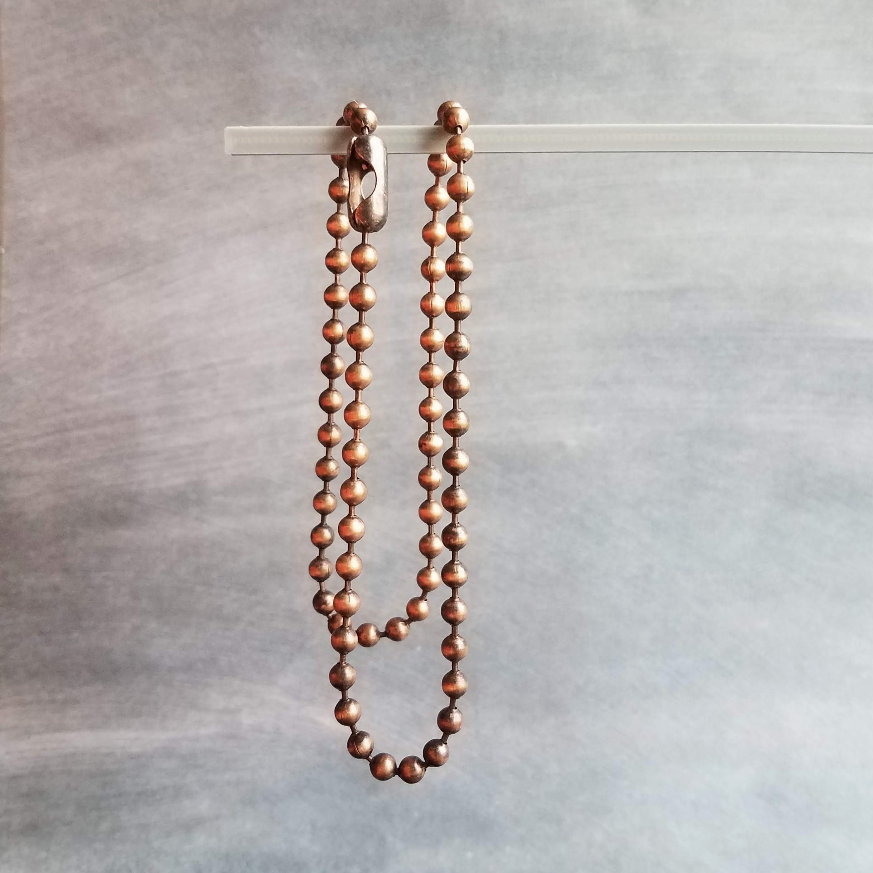Copper Ball Chain, 4mm Ball Chain, Solid Copper, Large Bead Chain, Ball ...