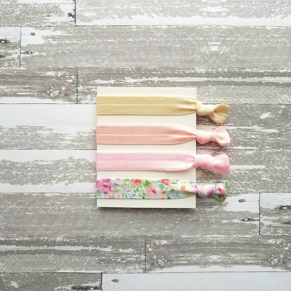Floral Print Hair Set Elastic Ribbon Hair Tie Delicate | Etsy