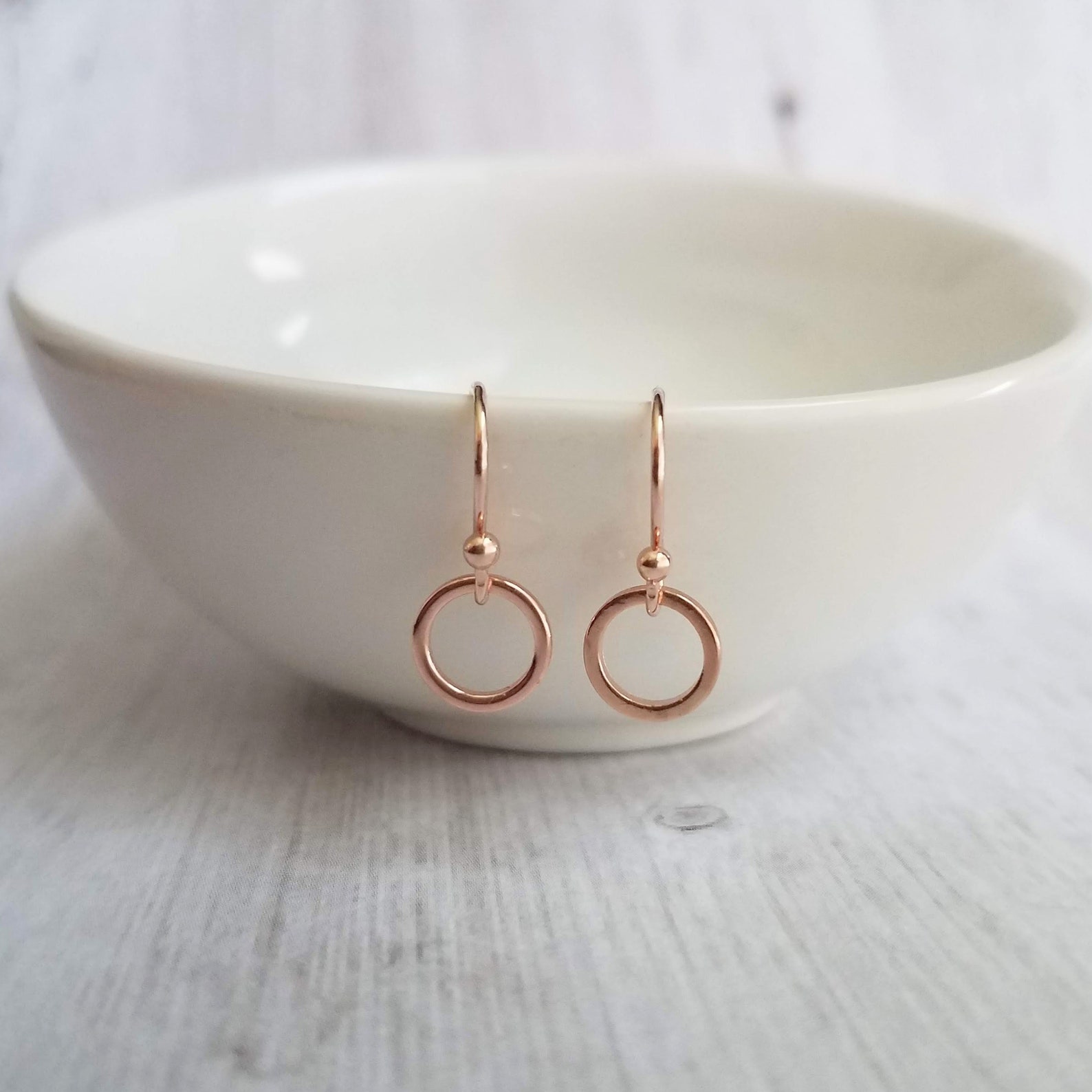 Silver Hoop Earrings, Tiny Little Circle, Simple Ring Dangle, Small ...