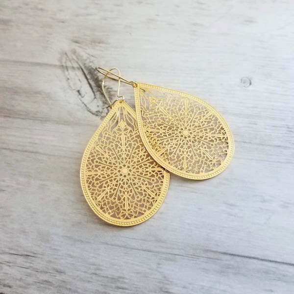 Gold Teardrop - Etsy