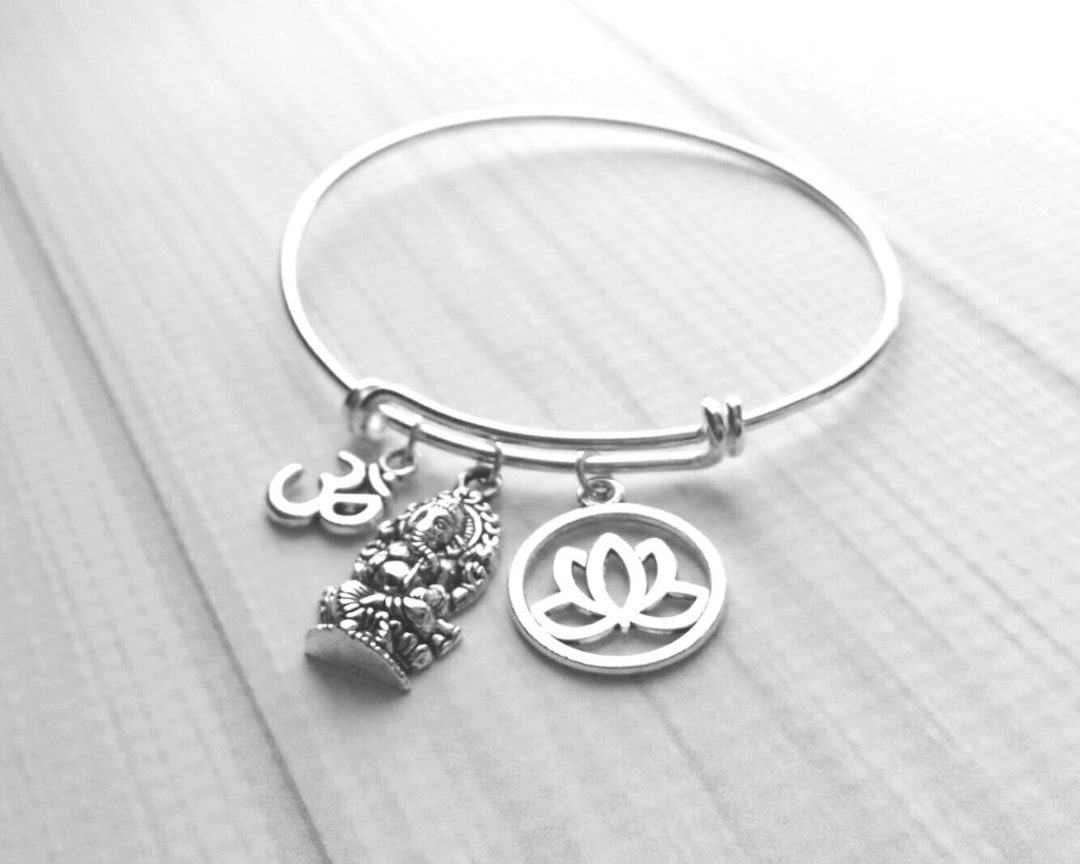 Hindu Bangle Bracelet, Yogi Bracelet, Silver Bangle, Elephant Bracelet ...
