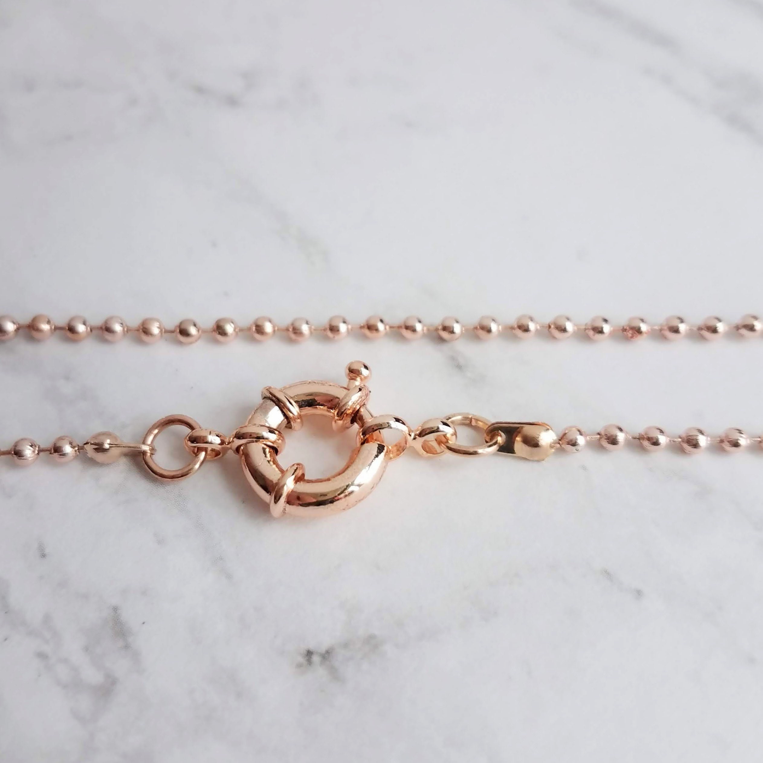 Ball Chain Necklace Rose Gold Ball Chain Chunky Front Clasp - Etsy ...