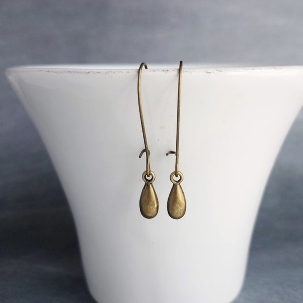 Brass Drop Earrings - Etsy