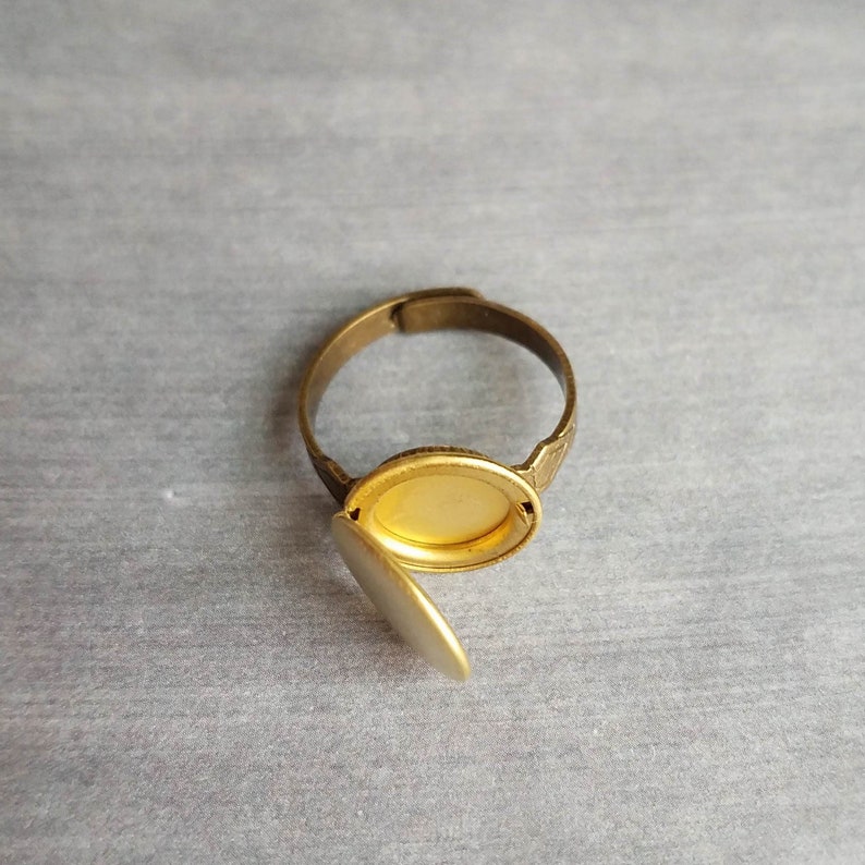 Locket Ring Small Gold Locket Ring Secret Ring Poison Ring | Etsy