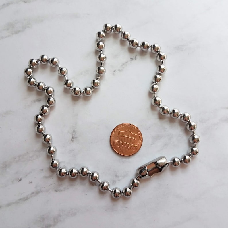 Large Ball Chain 6mm Ball Chain Big Silver Ball Chain Large - Etsy