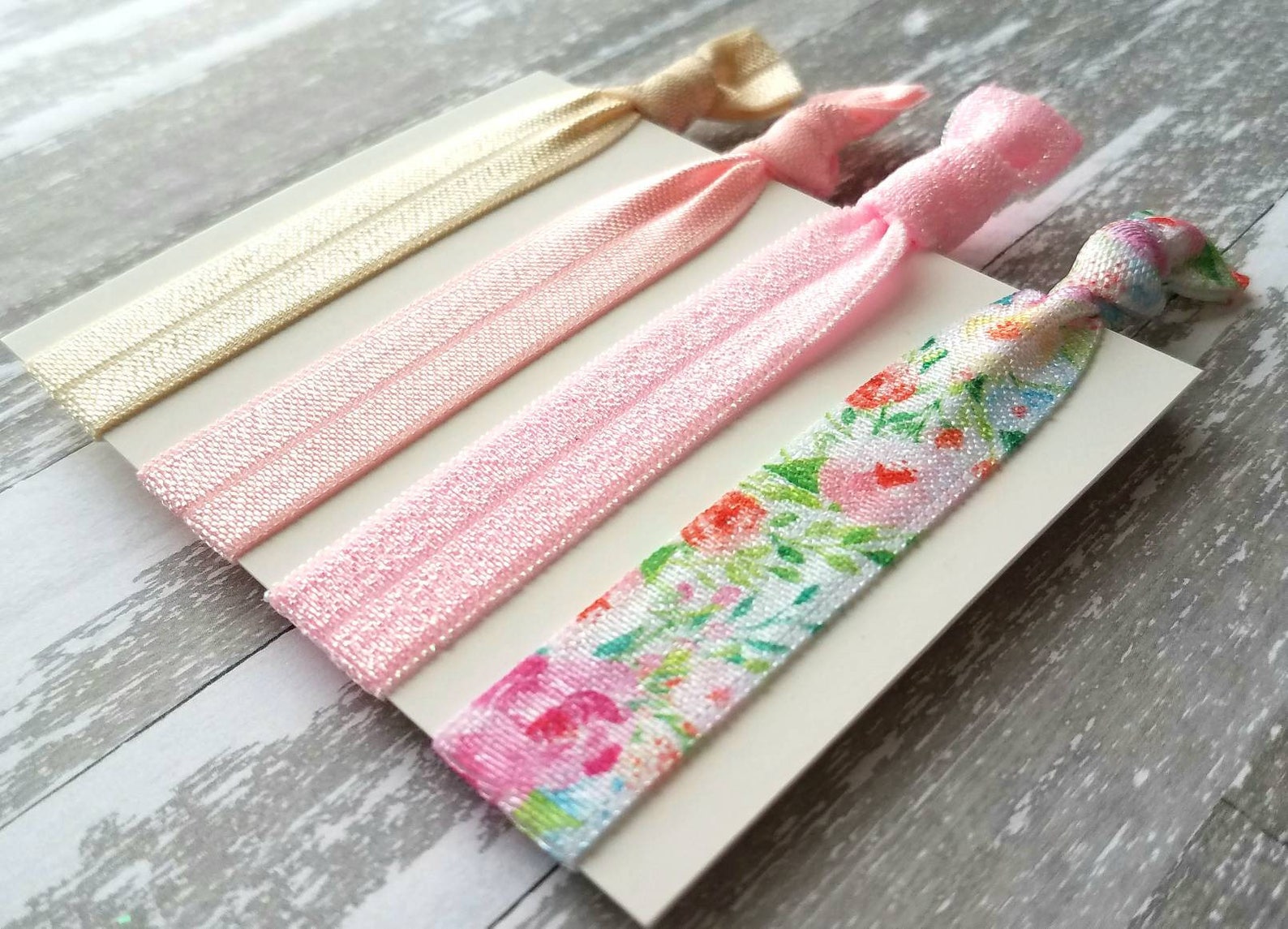 Floral Print Hair Set Elastic Ribbon Hair Tie Delicate - Etsy