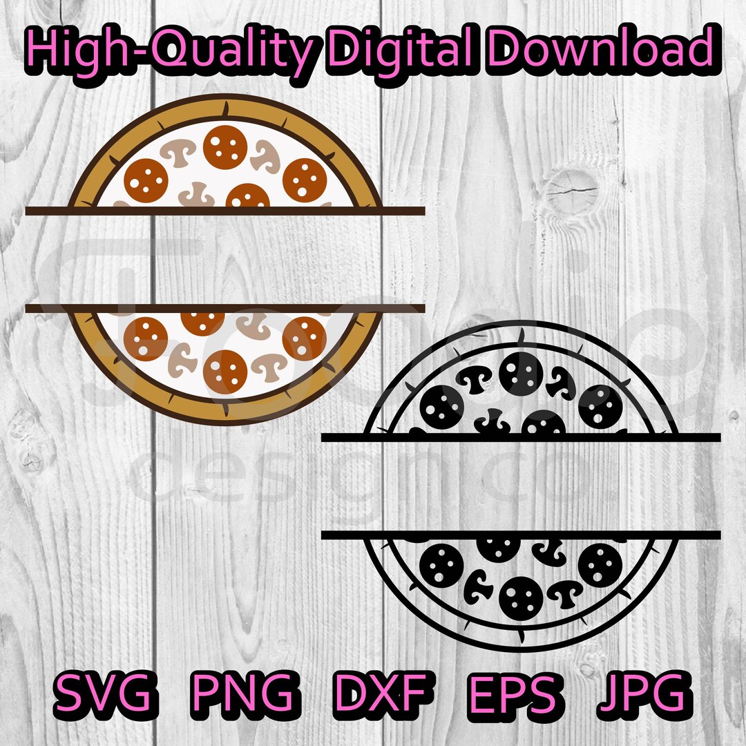 2 Designs! Split Pizza - SVG Cut File & PNG Sublimation Design Set - Etsy