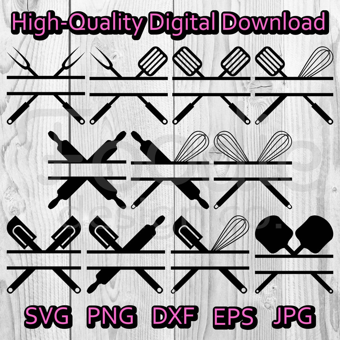 11 Designs! Split Cooking Utensil SVG Cut File Design Bundle - Etsy