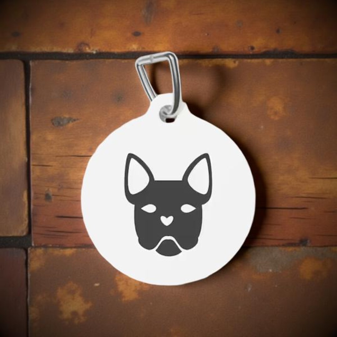 Boston Terrier Pet ID Tag: French Bulldog, Personalized Metal Dog Tag ...