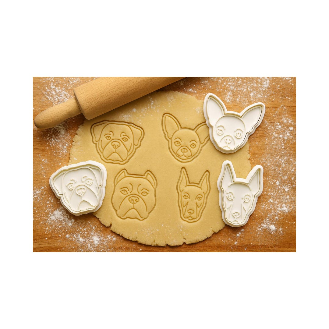Dog Breed Cookie Cutter Stamp Set: Rottweiler, Bully, Chihuahua ...