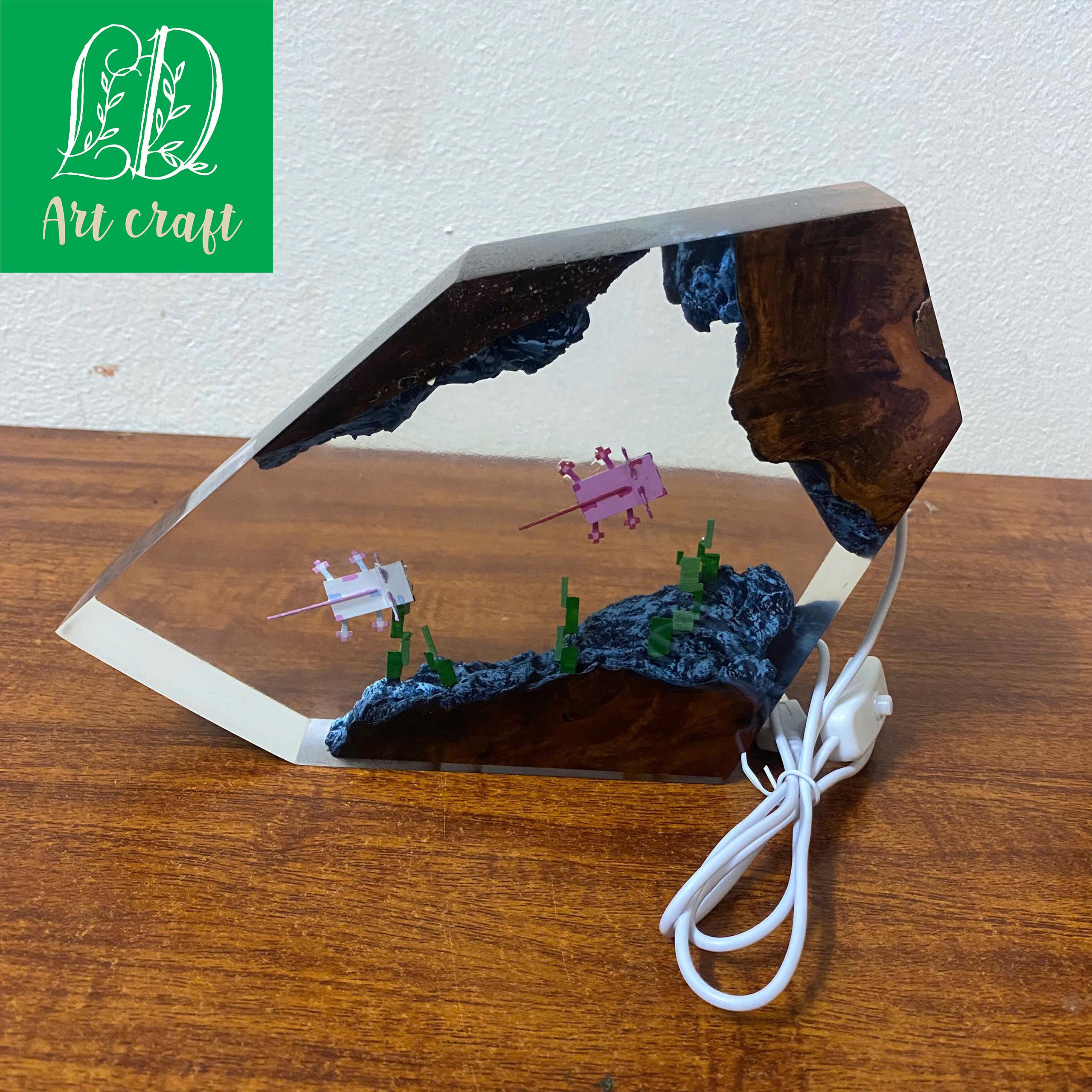 Voxel Cube Lamp, Handmade Epoxy Resin Night Light for Kids Room Decor ...