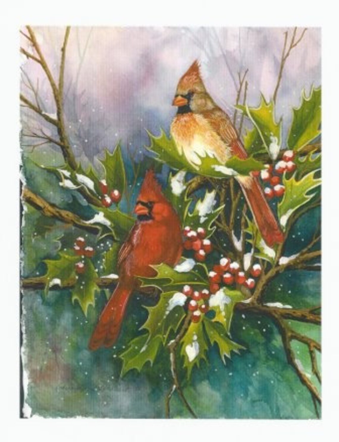 Winter Cardinal Print - Etsy