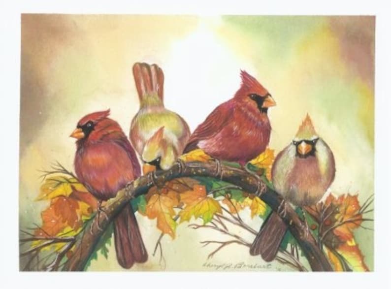 Cardinal Feathered Friends - Etsy