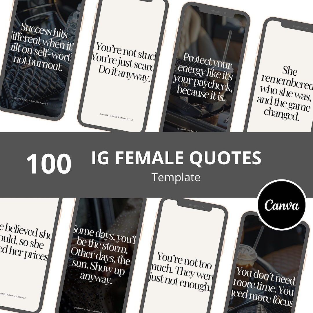 100 Instagram Female Quote Templates | Download | Instagram Quotes ...