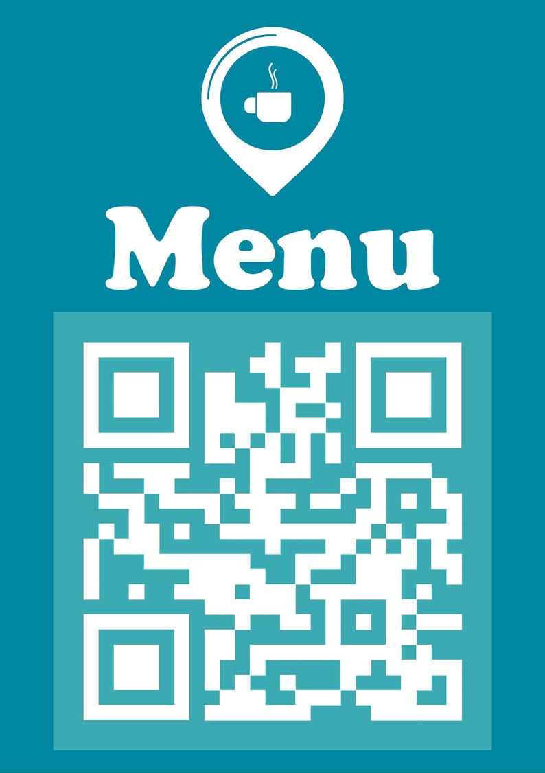 QR Code Menu Template | Editable Digital Menu Sign | Minimalist ...