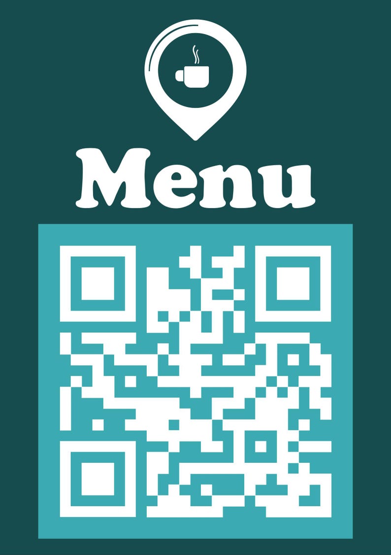 QR Code Menu Template | Editable Digital Menu Sign | Minimalist ...