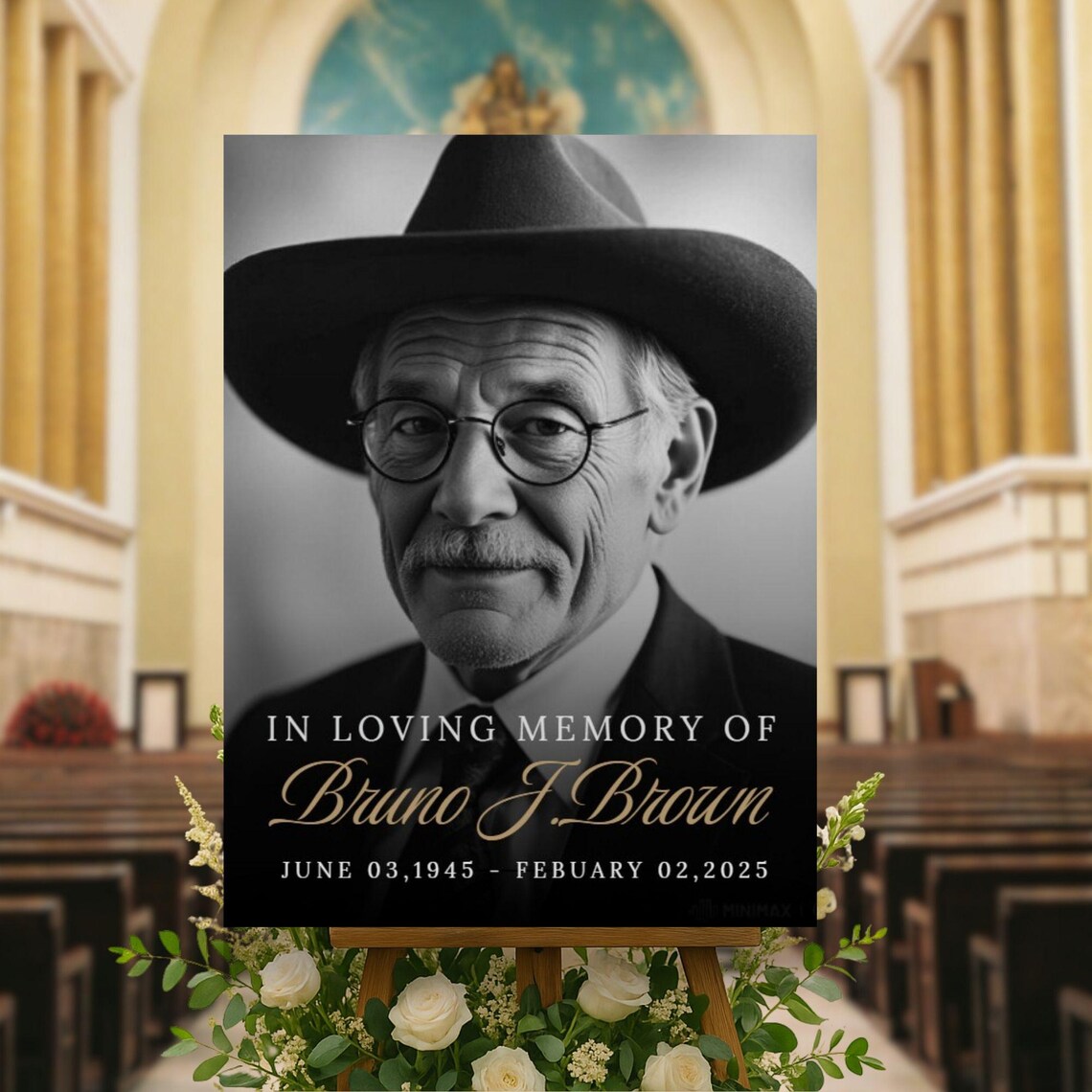 Modern Celebration of Life Poster, Minimalist Memorial Sign (canva ...