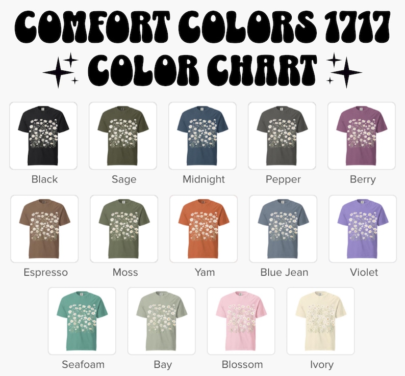 Daisy Flower Shirt Comfort Colors, Wildflowers Shirt, Cottagecore ...
