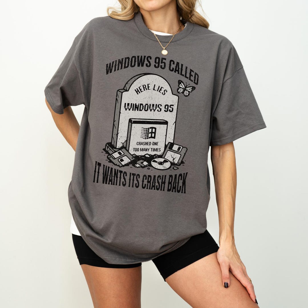 Windows 95 Retro Tech T-shirt | Vintage Computer Tee | Dead Tech Humor ...