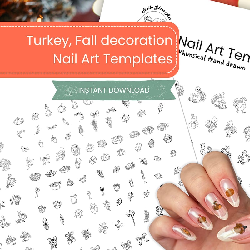 Nail Art Template Holiday - Etsy