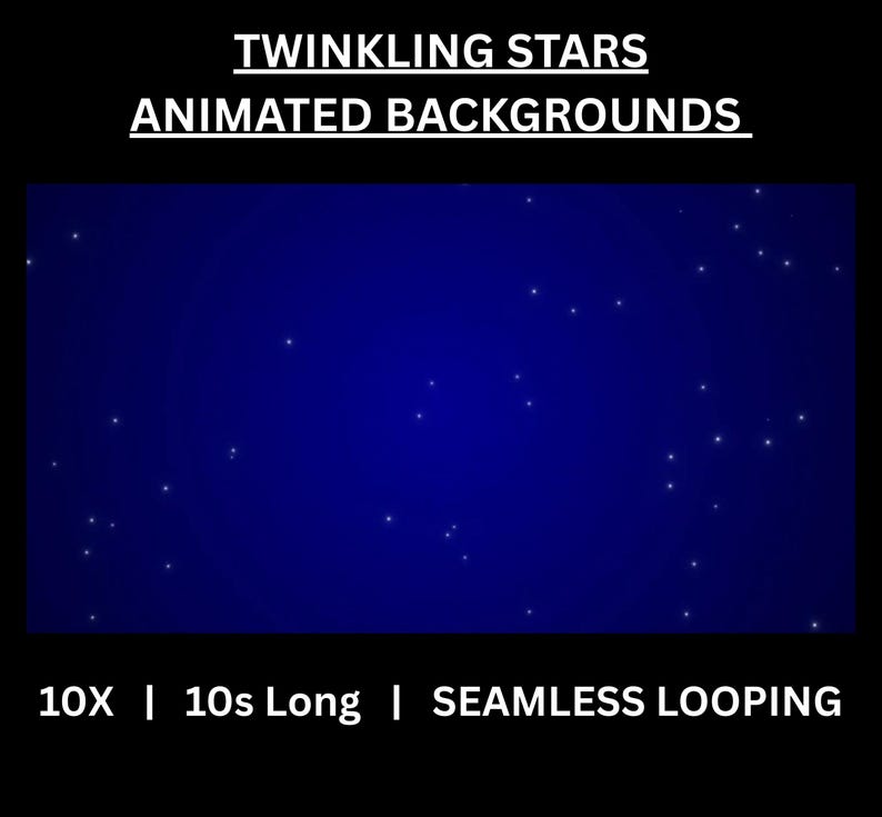 Twinkling Stars Animation Backgrounds: Seamless Loop Stream Overlay (digital Download) - Etsy