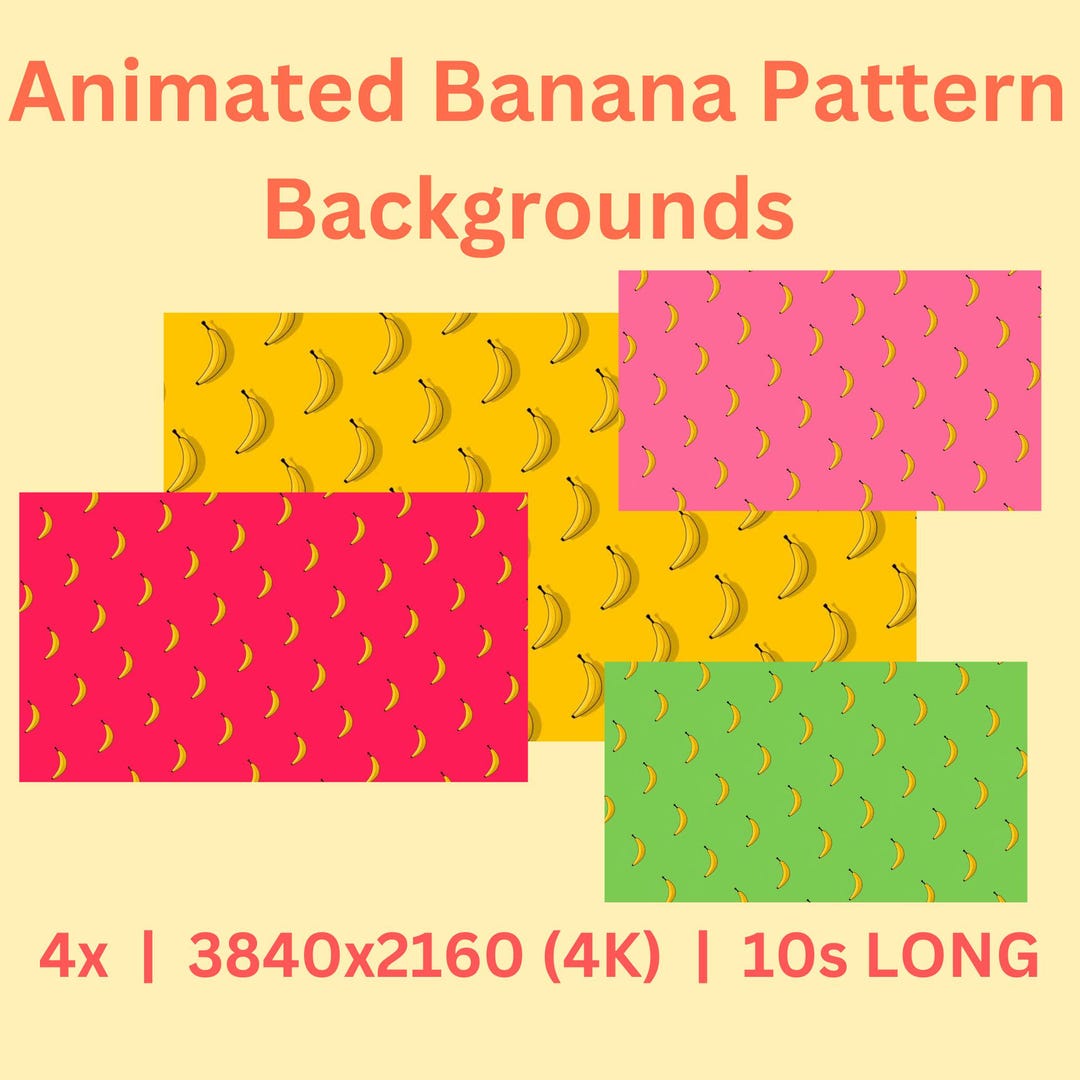 Animated Banana Pattern Backgrounds Seamless Repeating Twitch Video ...
