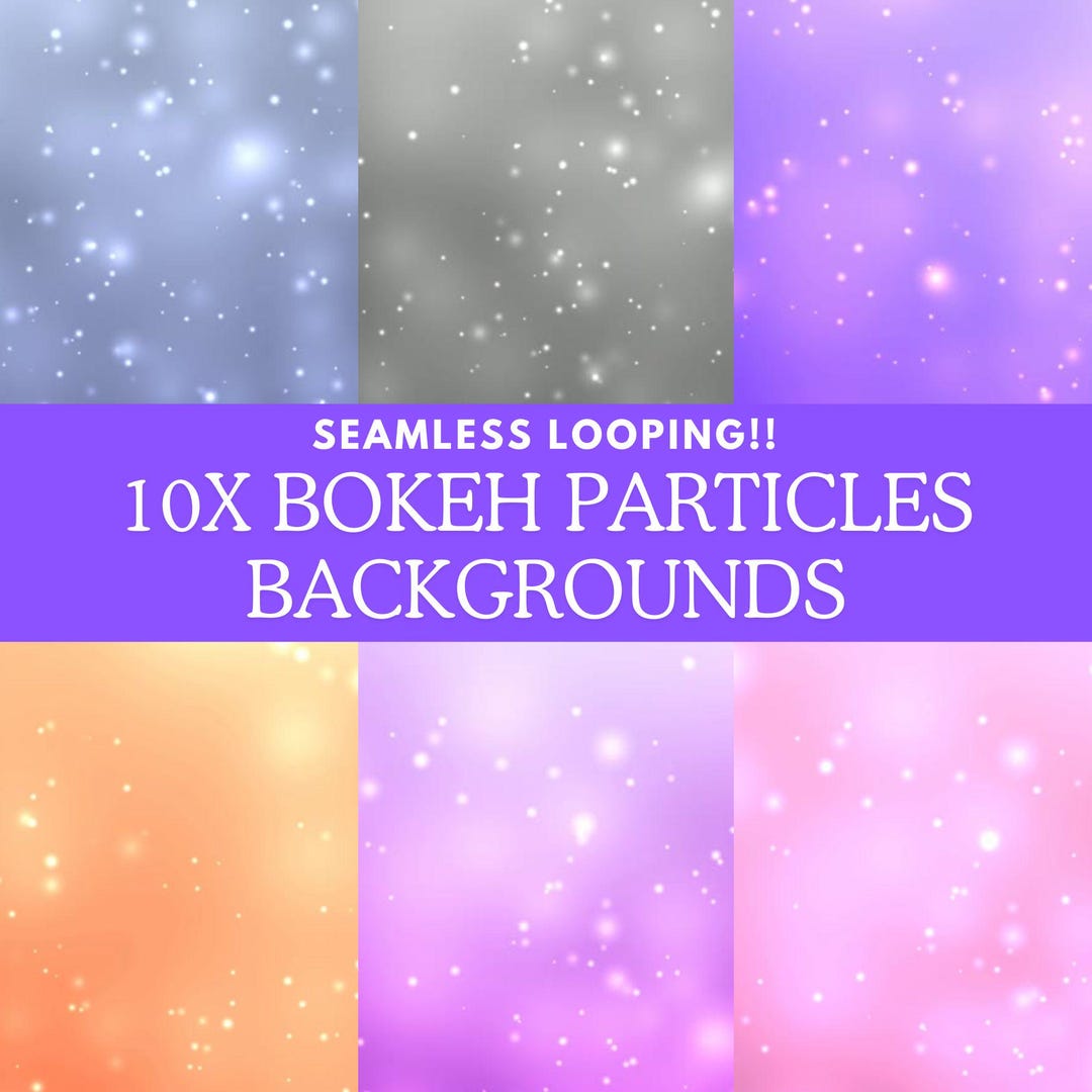 10x Animated Bokeh Lights: Vertical Particles Background Loop (PDF File ...