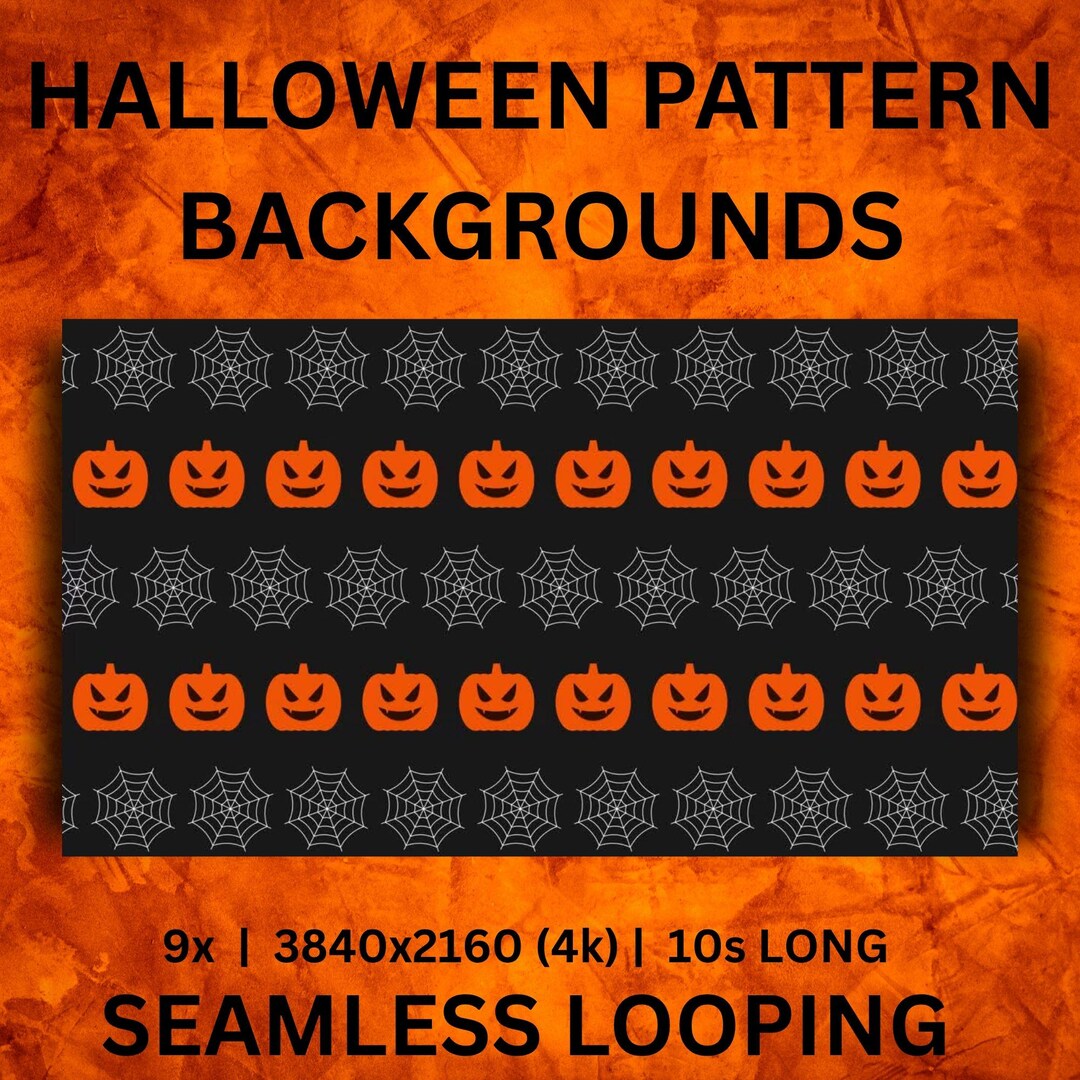 Halloween Pattern Backgrounds, Spooky Pumpkin and Spider Web Designs ...