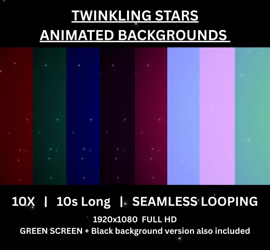 Twinkling Stars Animation Backgrounds, Moving Star Particles, Seamless ...