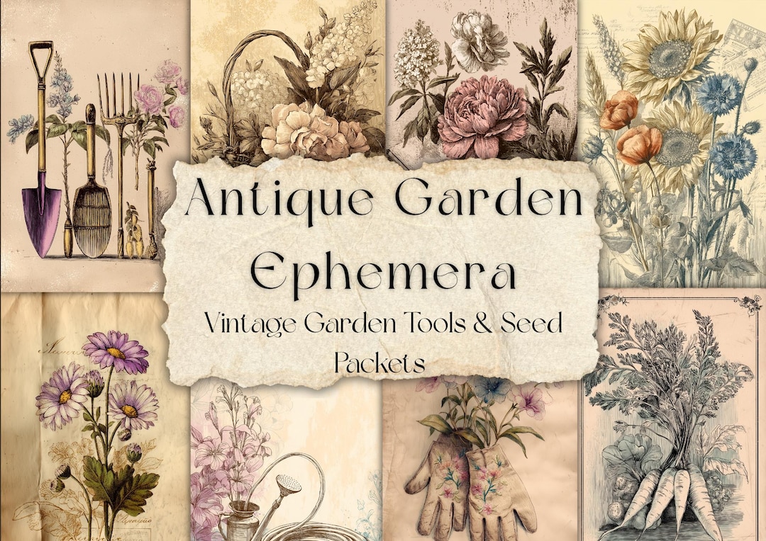 Antique Garden Ephemera – 42 Printable Vintage Garden Tools & Seed ...