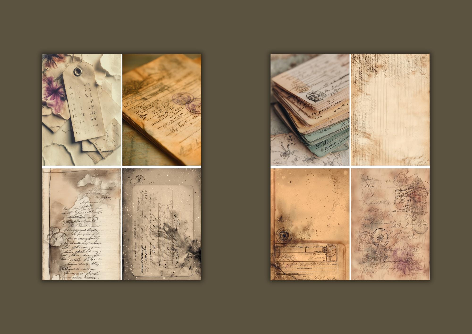 Lost Library Cards – 42 Vintage Printable Ephemera | 5 JPG Sheets for ...