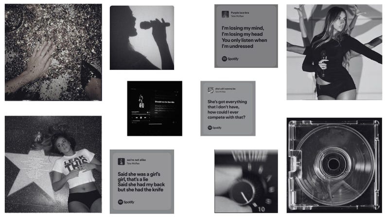 50 PCS Tate Mcrae Wall Collage Kit, Printable Photos, Black and White ...