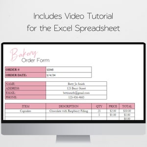 Bakery Business Plan, Bakery Spreadsheet, Bakery Order Form, Bakery ...