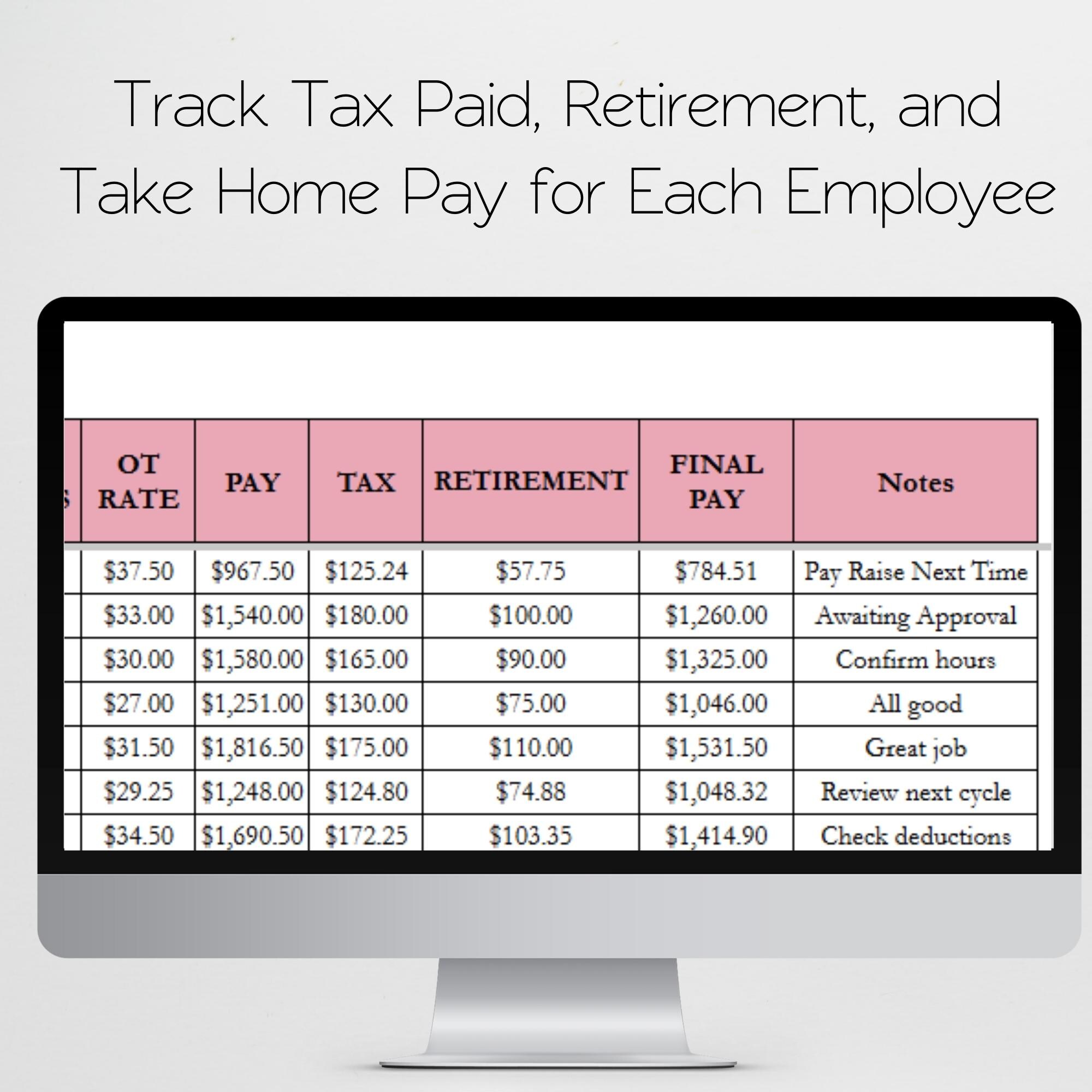 Payroll Template, Employee Payroll Tracker, HR Spreadsheet Google ...