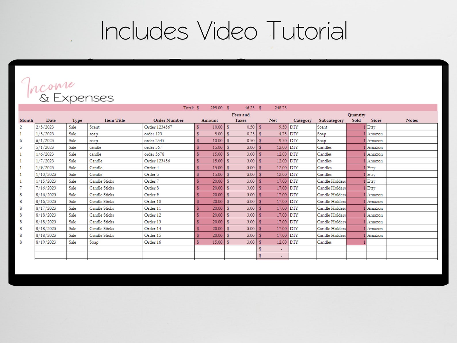 Income and Expense Tracker Excel, Business Income and Expense Tracker ...