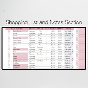 Salon Inventory Template, Salon Inventory Tracker Log, Beauty Salon ...