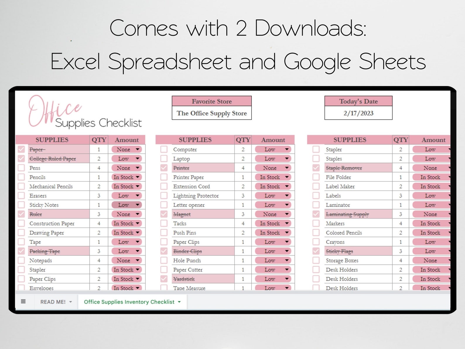 Office Supplies Checklist, Business Office Supplies Checklist Template ...