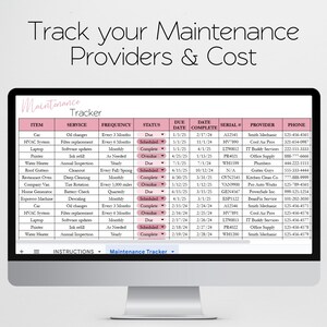 Maintenance Tracker Template, Service Schedule, Machine Maintenance ...