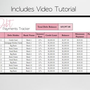 Debt Payments Tracker Excel Spreadsheet, Debt Tracker Google Sheets ...