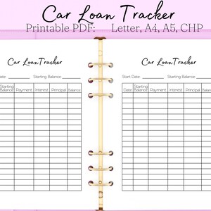 Car Loan Payment Tracker, Car Loan Tracker, Car Loan Payoff Tracker ...