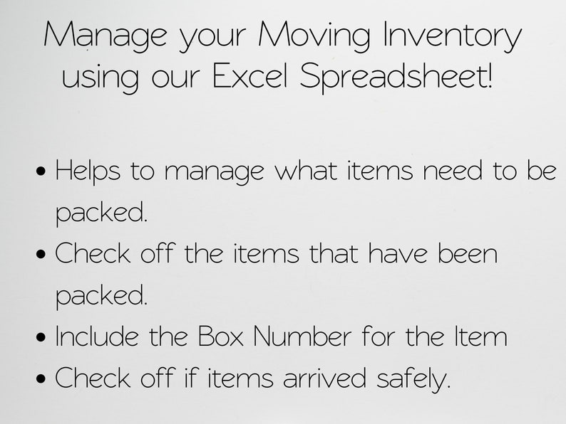 Moving Inventory Template Google Sheets, Moving Planner, Moving List ...