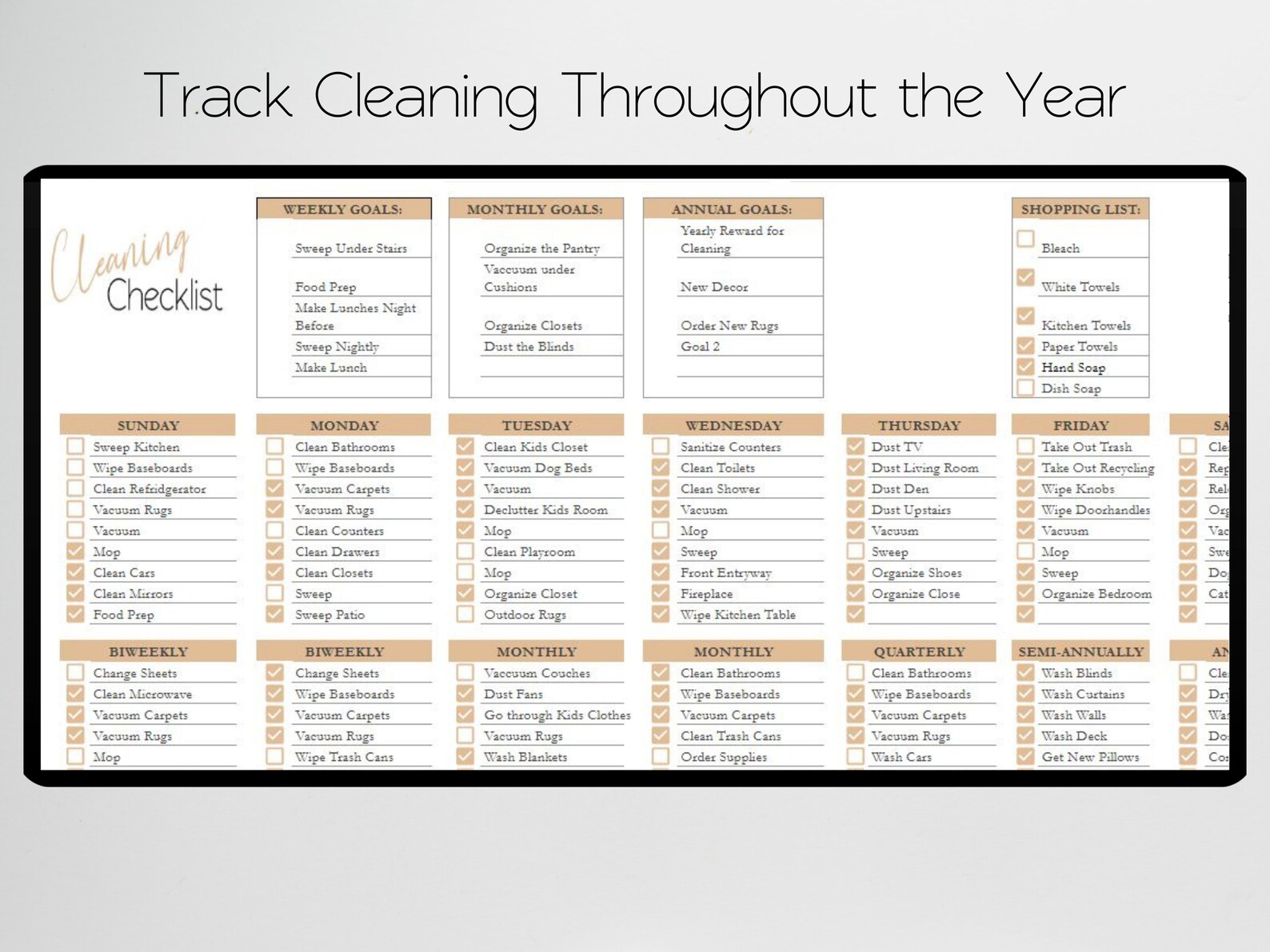 Cleaning Check List Cleaning Chart Cleaning Checklist - Etsy