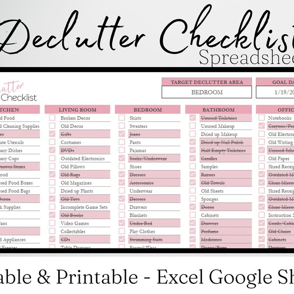 Declutter Planner - Etsy