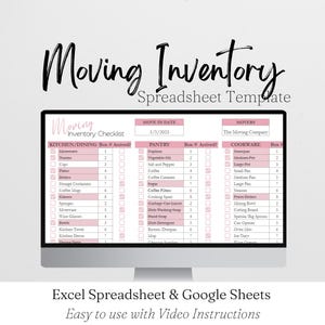 Moving Inventory Template Google Sheets, Moving Planner, Moving List ...
