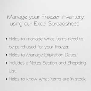 Freezer Inventory Template, Freezer Checklist, Freezer List, Food ...