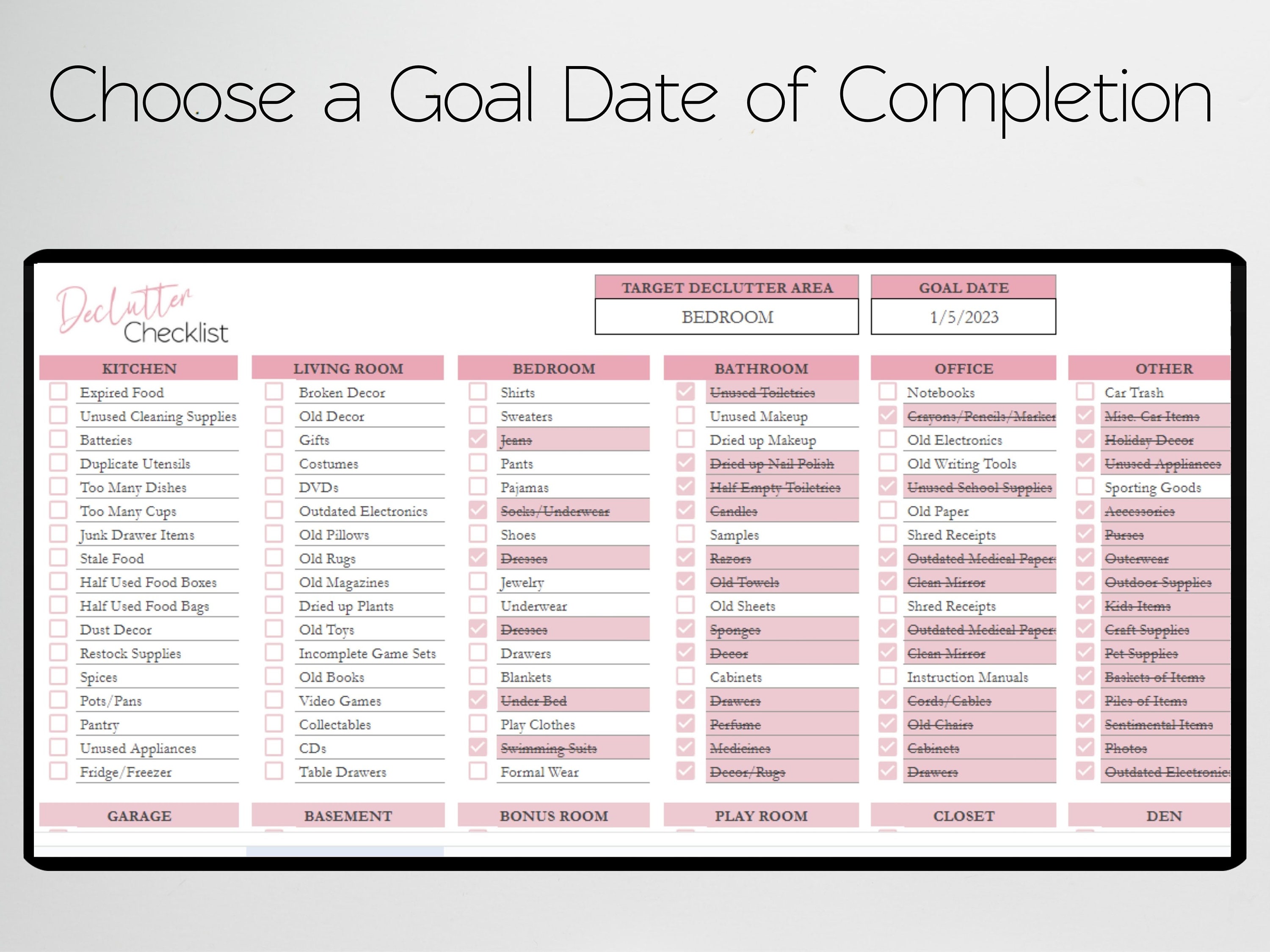 Declutter Checklist Template Declutter Challenge Declutter - Etsy