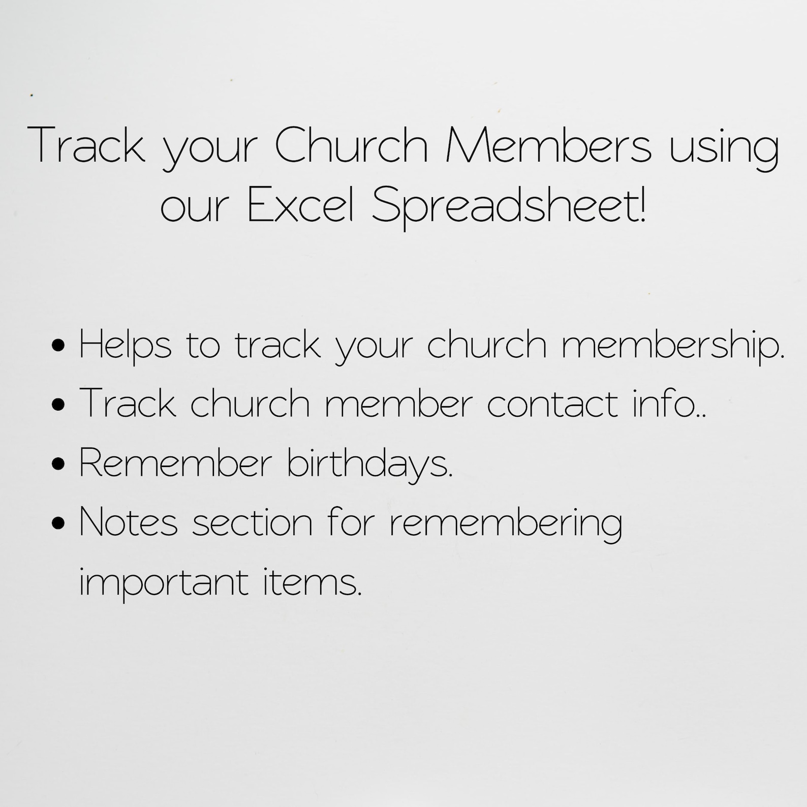 Church Membership Directory Template Excel Spreadsheet, Church ...