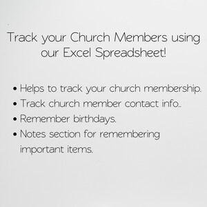 Church Membership Directory Template Excel Spreadsheet, Church ...