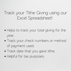 Tithe Tracker Excel Spreadsheet, Tithes and Offerings Tracking, Church ...