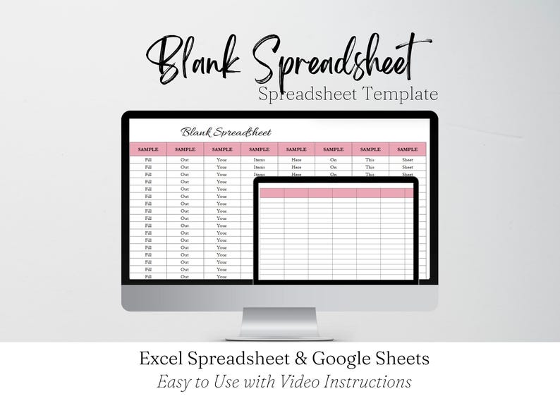 Blank Spreadsheet Template - Customizable Generic Google Sheets for ...